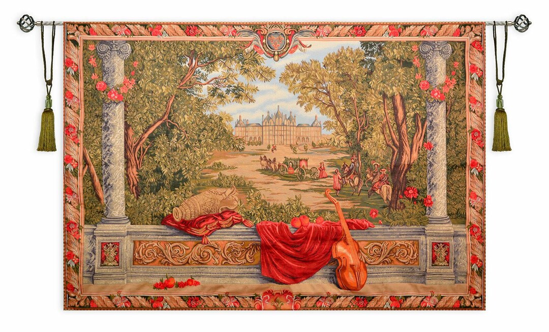 NOT PRINTED Wallhanging Verdure Aux Chateau Violin Large Tapestry Wall ...