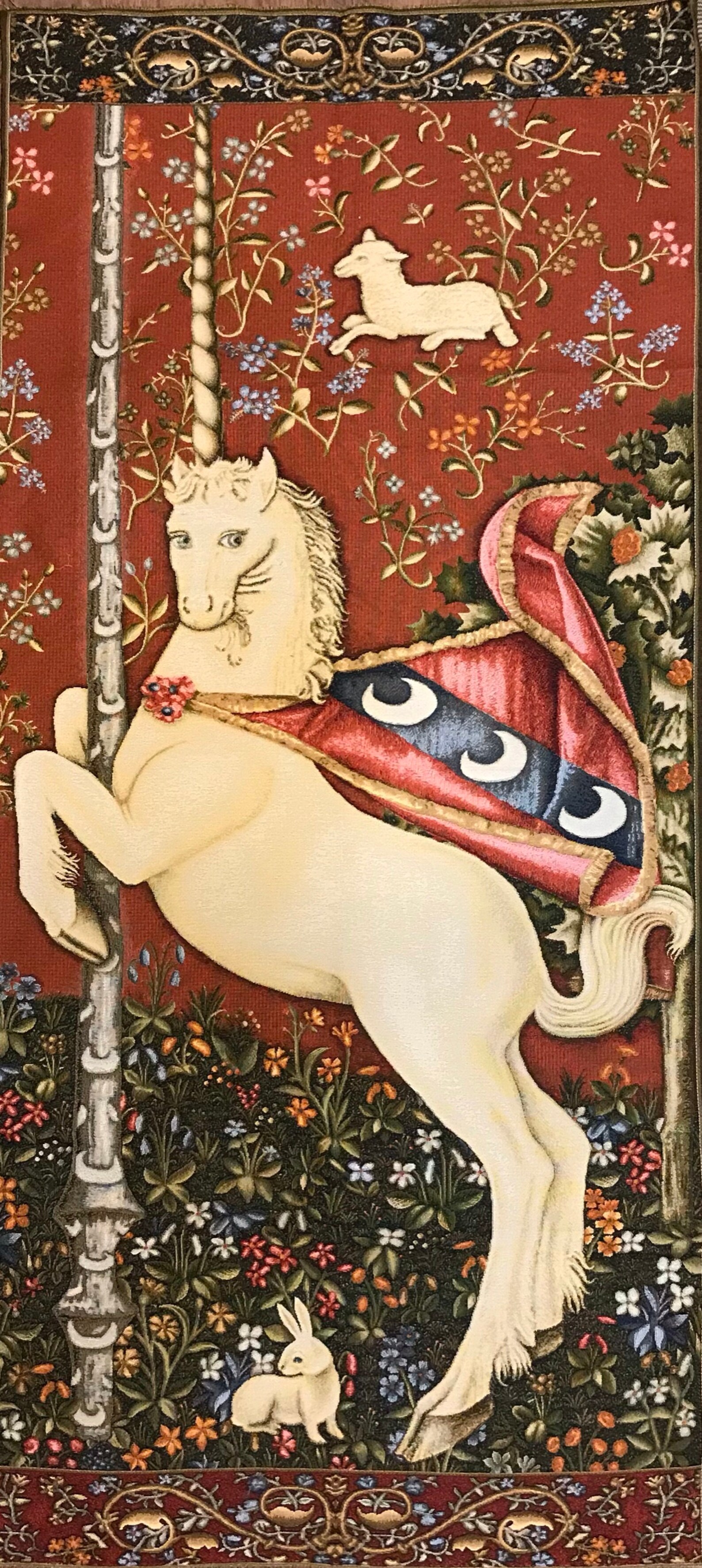 Licorne Heraldique Mille Fleur Medieval Wall Hanging Unicorn - Etsy