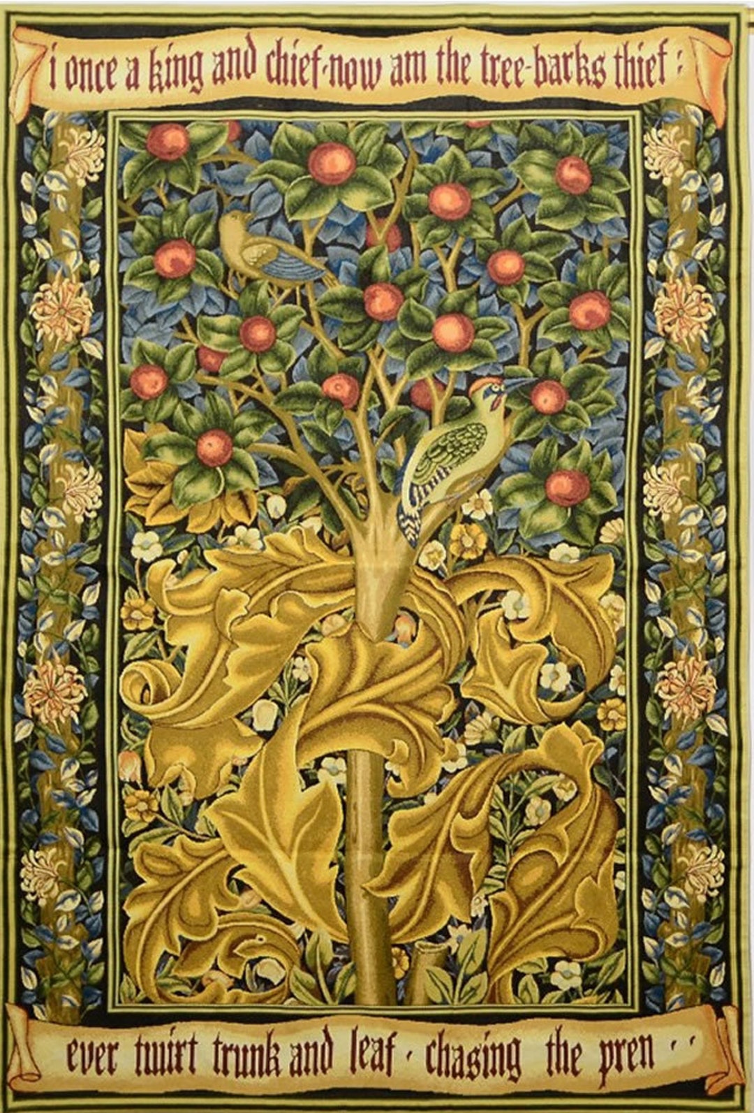 Woodpecker Orange Tree of Life Bird William Morris Large Wall Tapestry ...