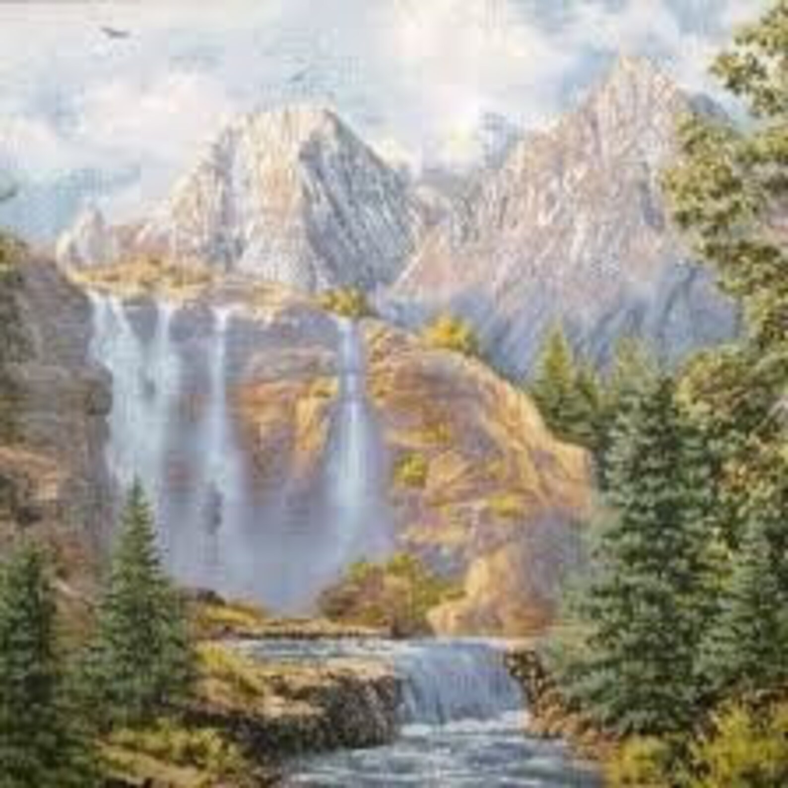 Contemporary Textile Wall Art NOT PRINT Wall Tapestry Waterfall in ...