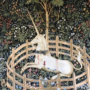 Unicorn Tapestry Unicorn in Captivity Tapestry Wall Hanging Woven ...
