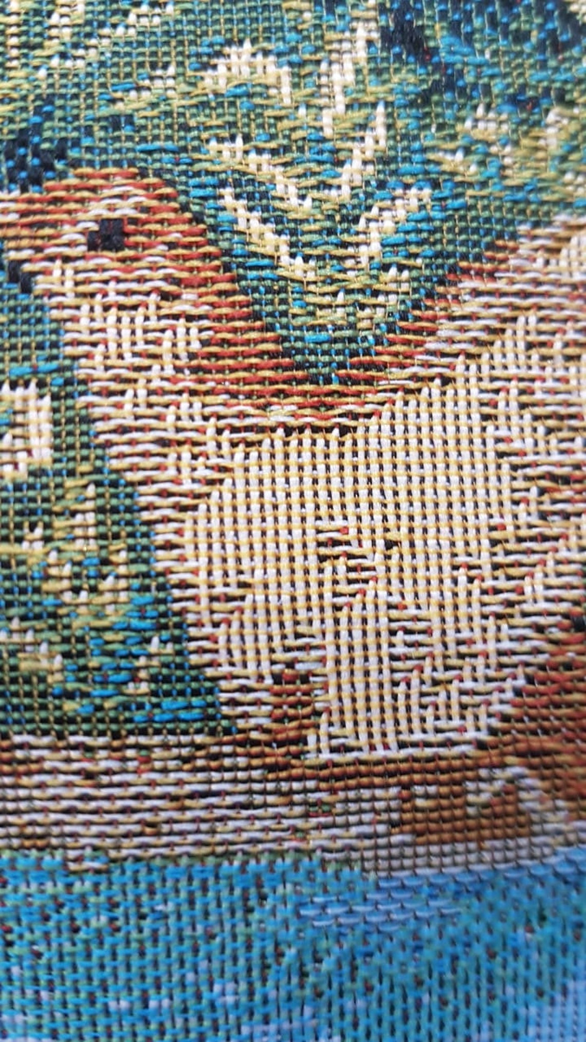 Unicorn at the Fountain Unfinished Tapestry Fabric for Framing or ...