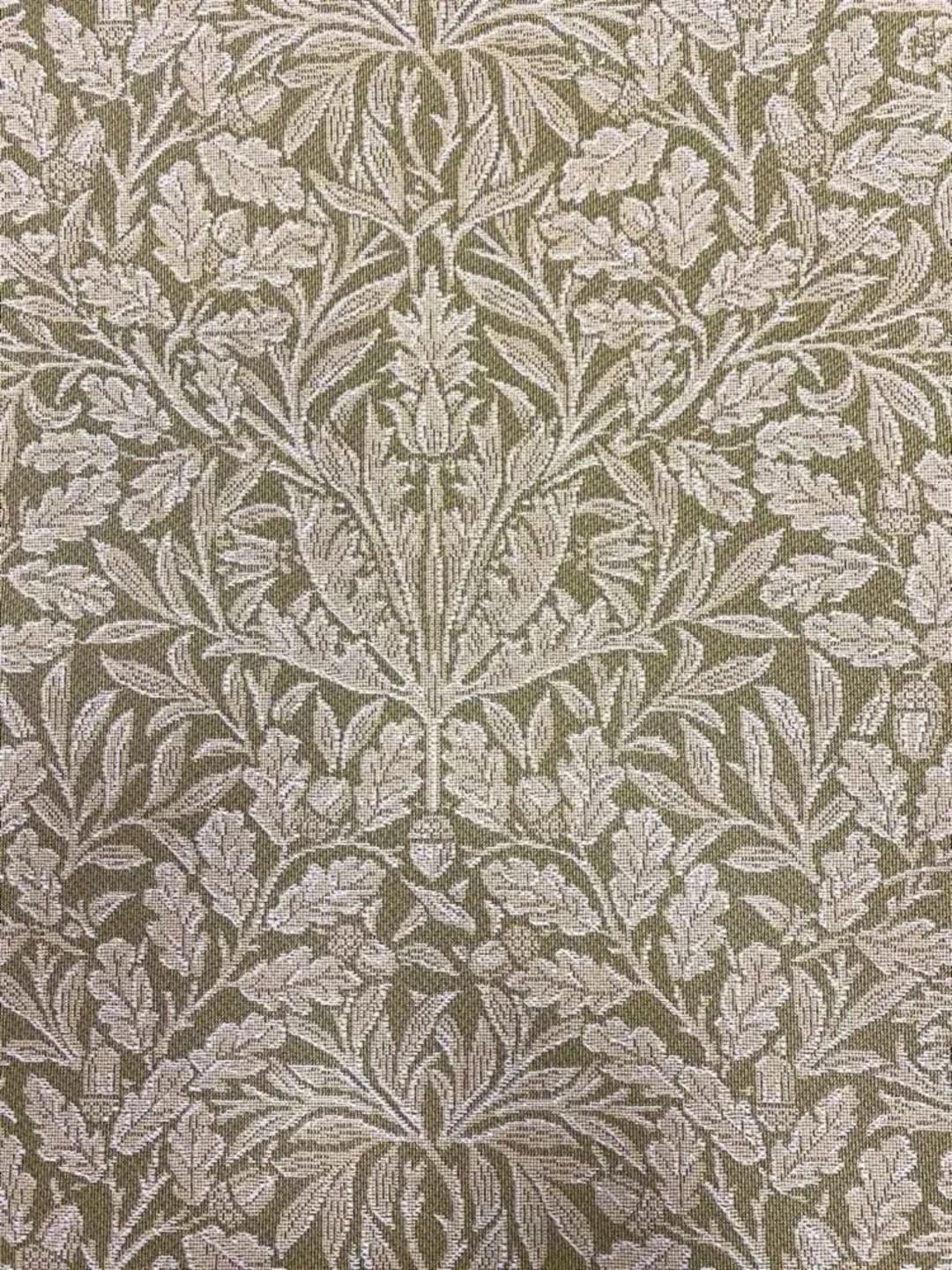 William Morris Upholstery Tapestry Fabric Textile Oak Wood Olive ...