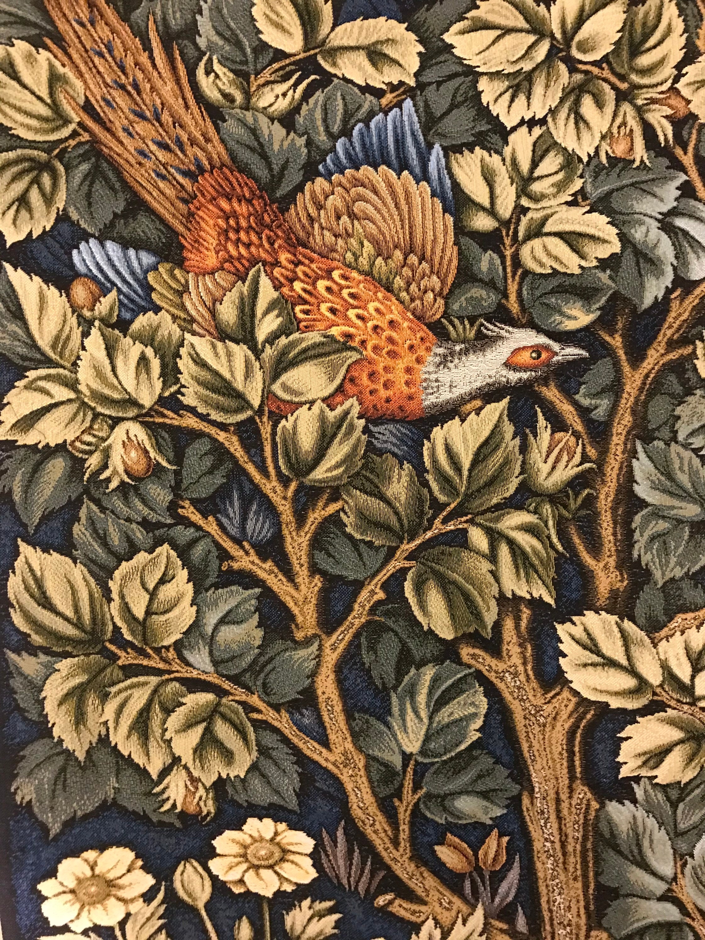 William Morris Art Unfinished Tapestry Forest Creatures Medieval Woods ...
