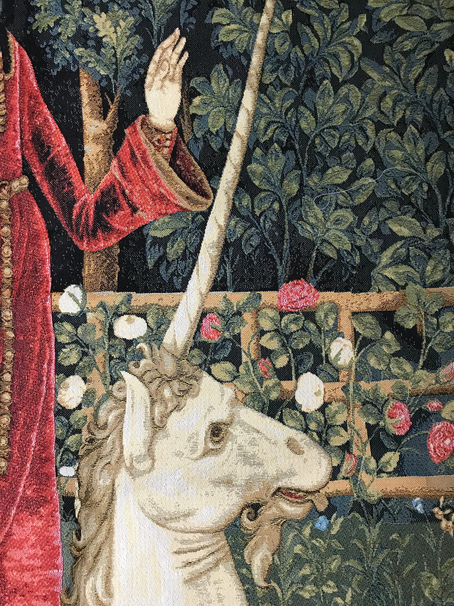 The Unicorn Surrenders to a Maiden Medieval Lady Tapestry Wall | Etsy