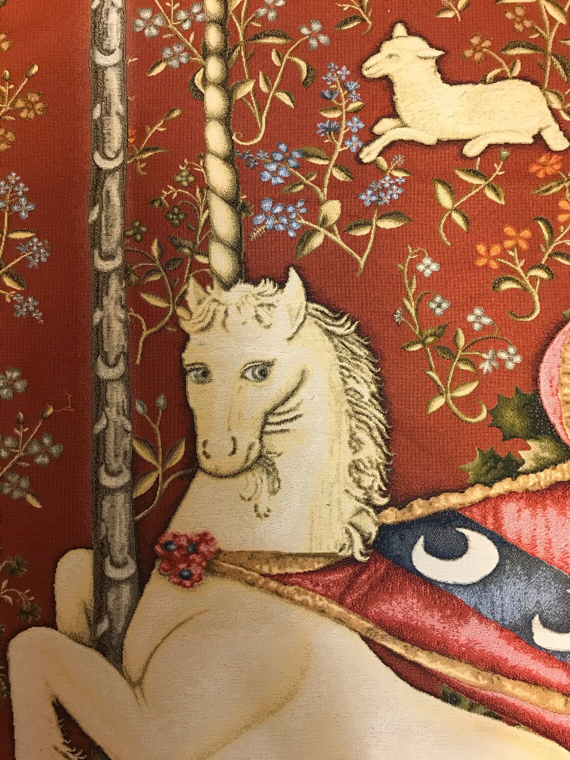 Licorne Heraldique Mille Fleur Medieval Wall Hanging Unicorn | Etsy