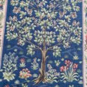 Belgian Tree of Life William Morris Blue Botanical Ornament Mille Fleur ...