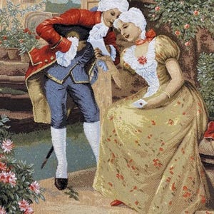 Boucher Style Couple Tapestry Wall Hanging Lesson of Eloquence ...