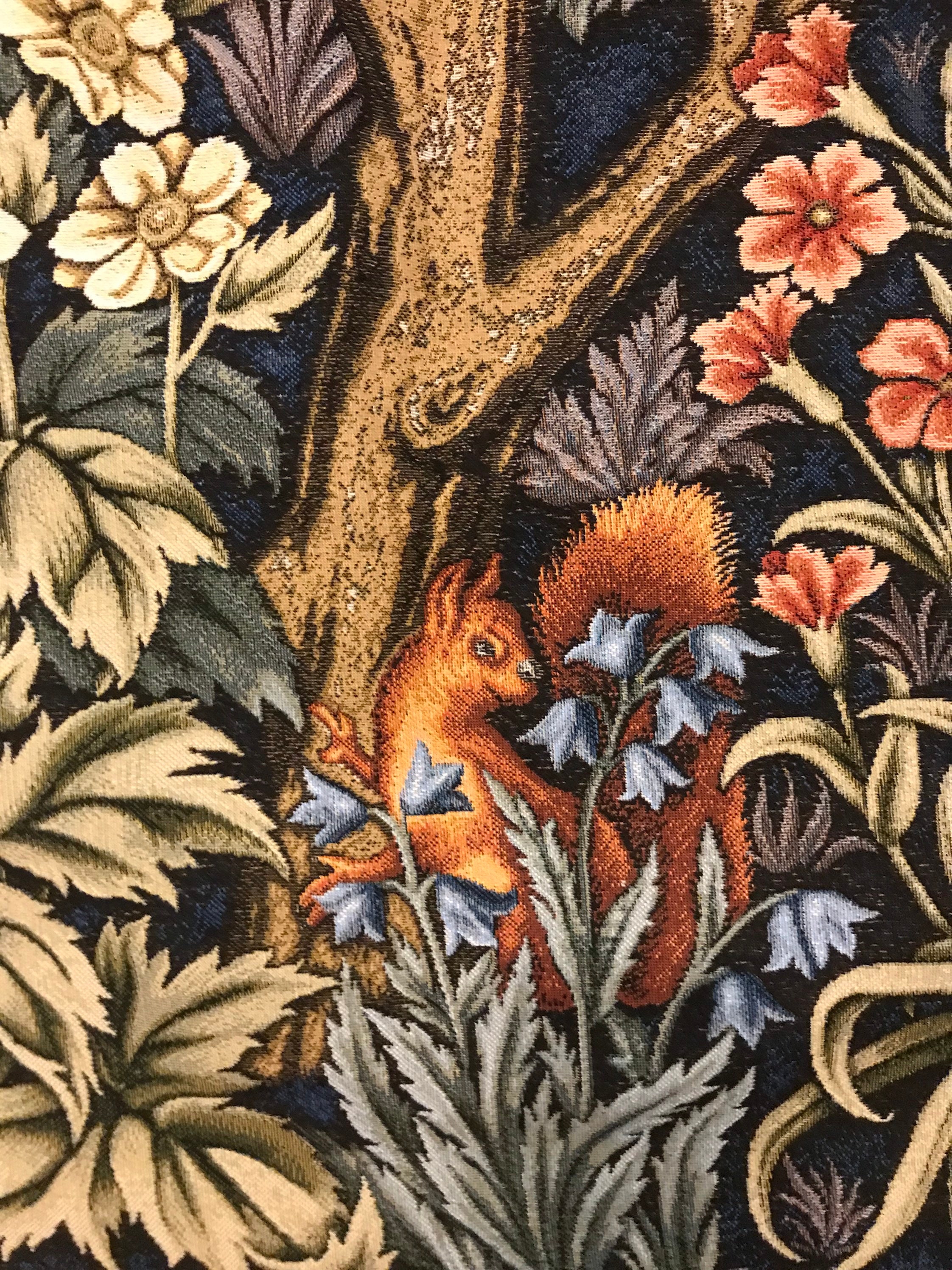William Morris Art Unfinished Tapestry Forest Creatures Medieval Woods ...