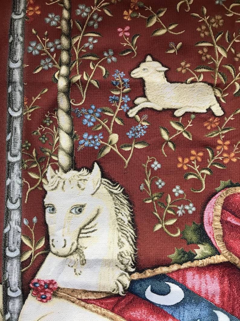 Licorne Heraldique Mille Fleur Medieval Wall Hanging Unicorn | Etsy