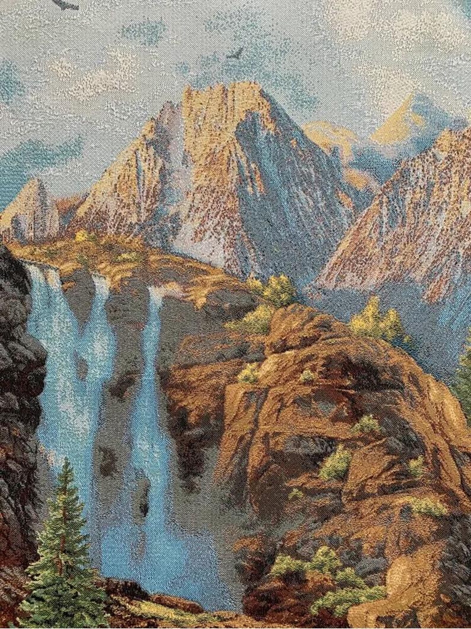 Contemporary Textile Wall Art NOT PRINT Wall Tapestry Waterfall in ...