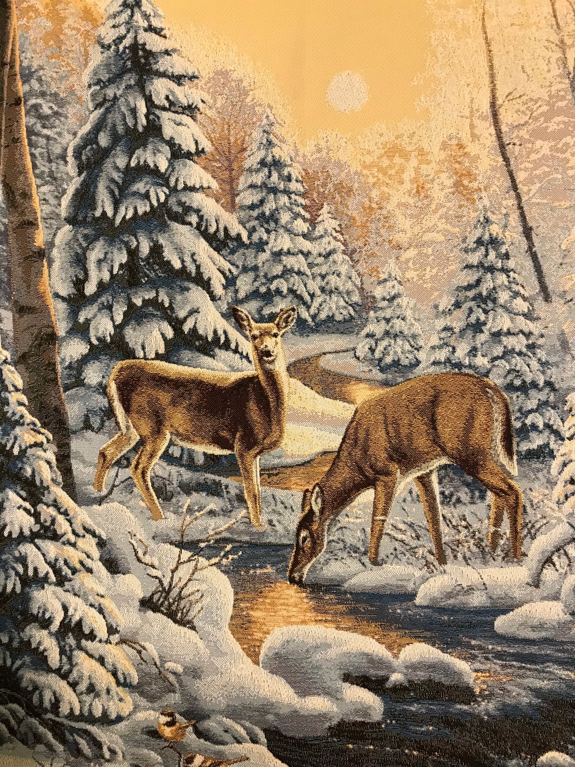 Landscape Textile Wall Art Woven Tapestry Wall Hanging NOT PRINT Winter ...