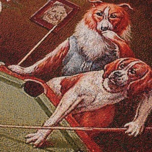 Wall Tapestry Dogs Playing Pool II Billiard Coolidge NOT PRINT Wall Art ...