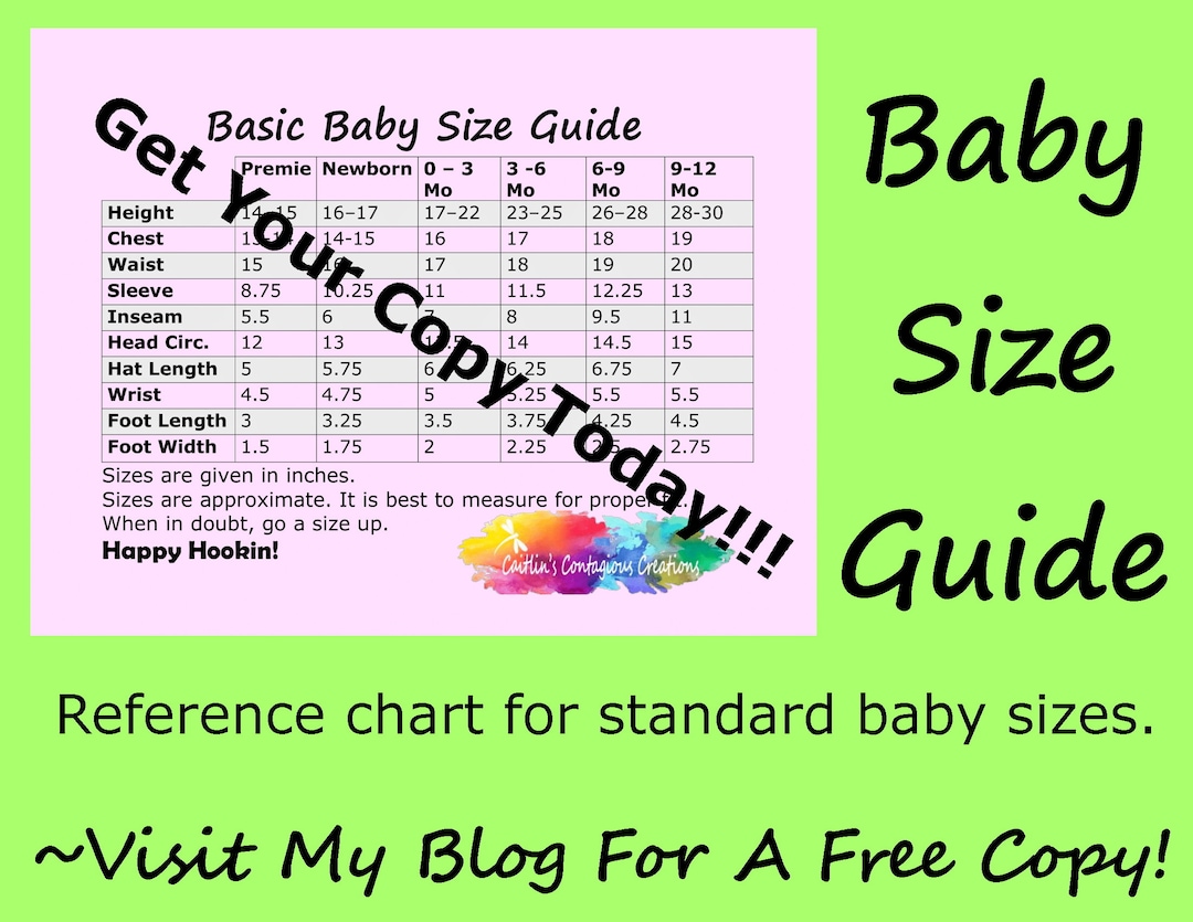 Baby Size Guide | Crochet Printable PDF - Etsy
