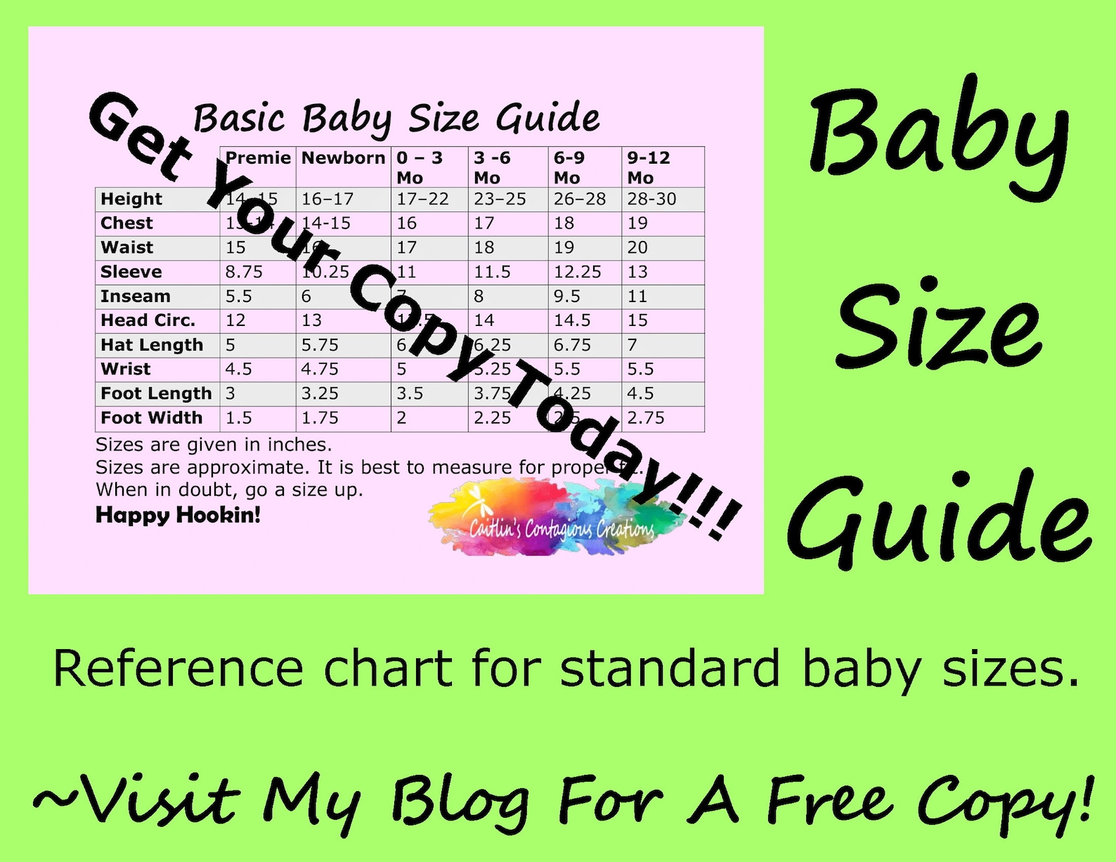 Baby Size Guide | Crochet Printable PDF - Etsy