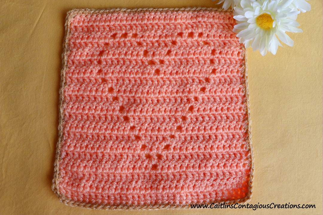 Heart Shape Solid Filet Square Easy Crochet Pattern Dishcloth Coaster ...