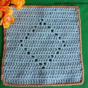 Diamond Shape Filet Square Crochet Pattern Baby Blanket Coaster ...