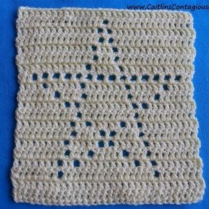 Star Shape Filet Square Crochet Pattern Easy Step by Step Written ...