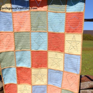 Diamond Shape Filet Square Crochet Pattern Baby Blanket Coaster ...