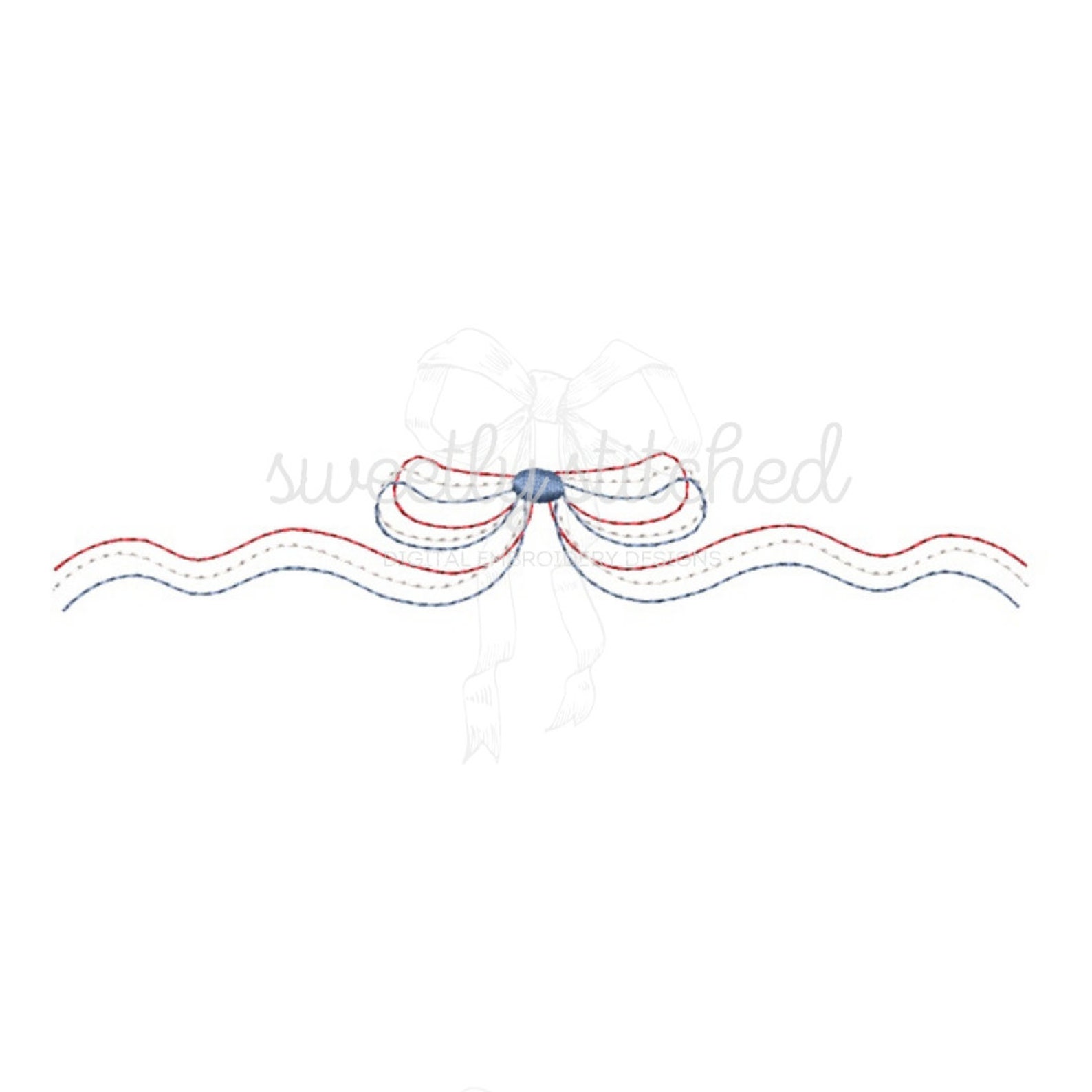 Three Color Ribbon Machine Embroidery Design - Etsy