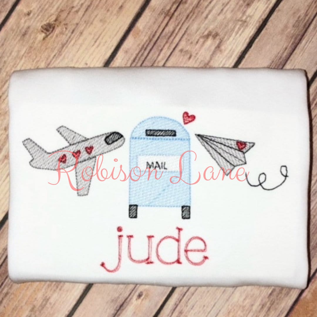 Valentines Mail Sketch Embroidery Design - Etsy
