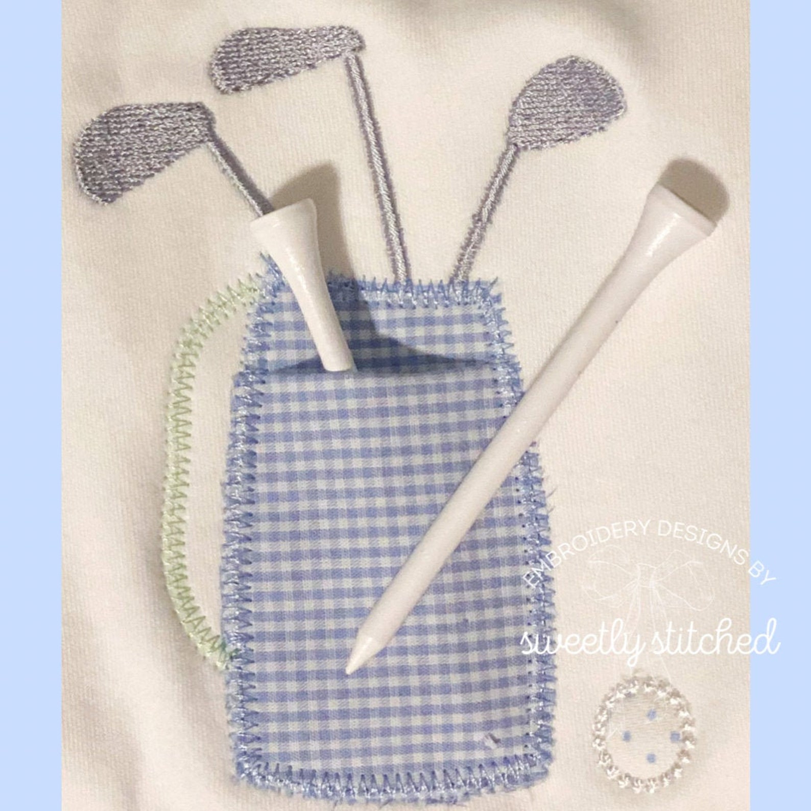 Golf Bag Pocket Applique Machine Embroidery Design | Etsy