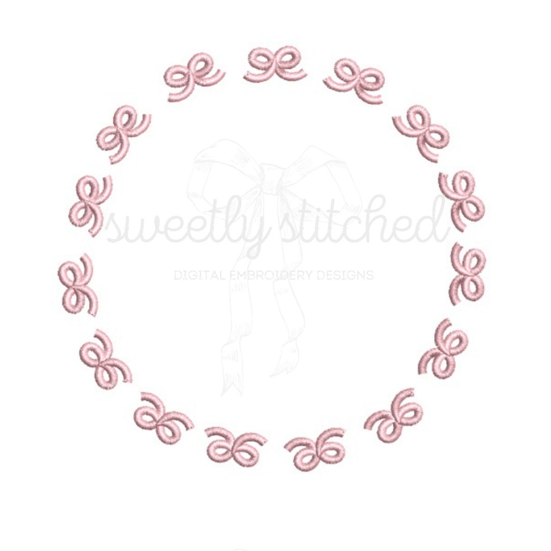 Circle Bow Monogram Machine Embroidery Frame - Etsy