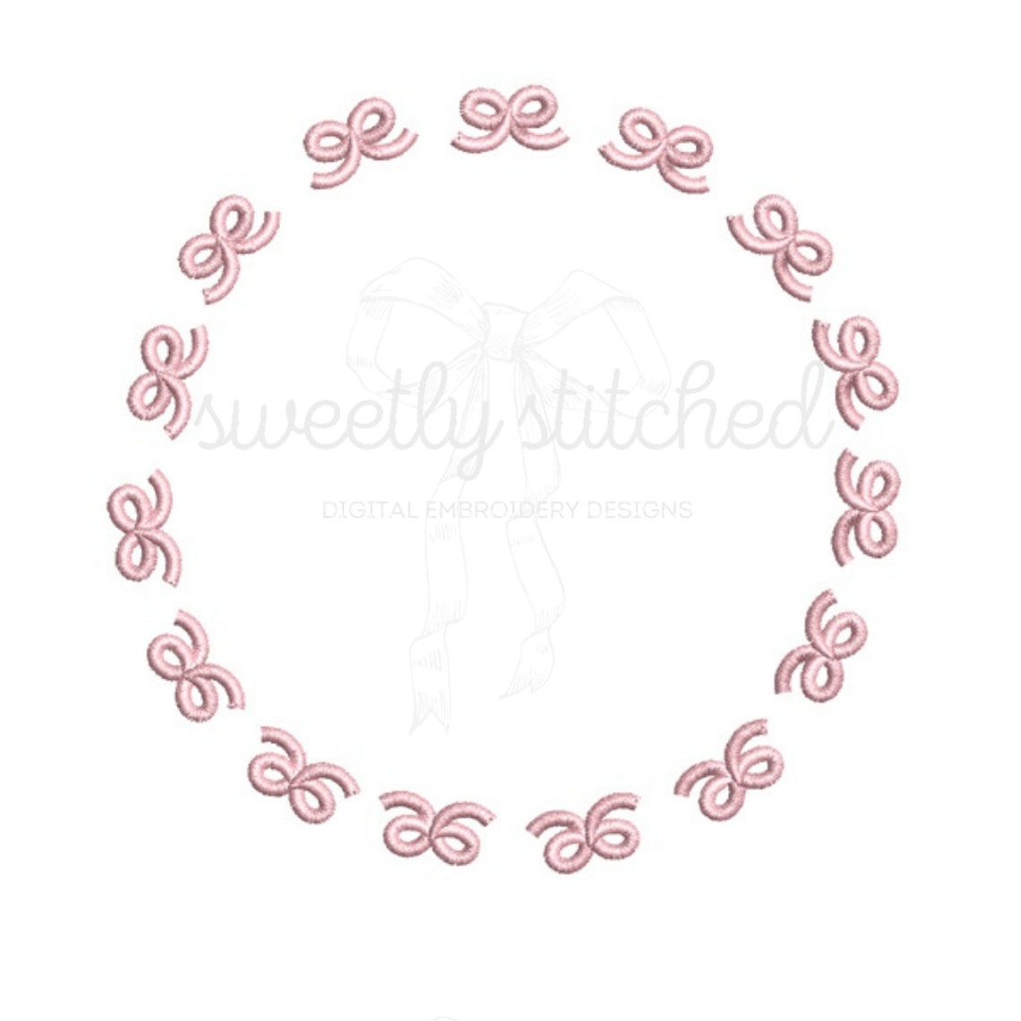 Circle Bow Monogram Machine Embroidery Frame - Etsy New Zealand