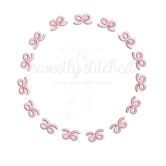 Circle Bow Monogram Machine Embroidery Frame - Etsy
