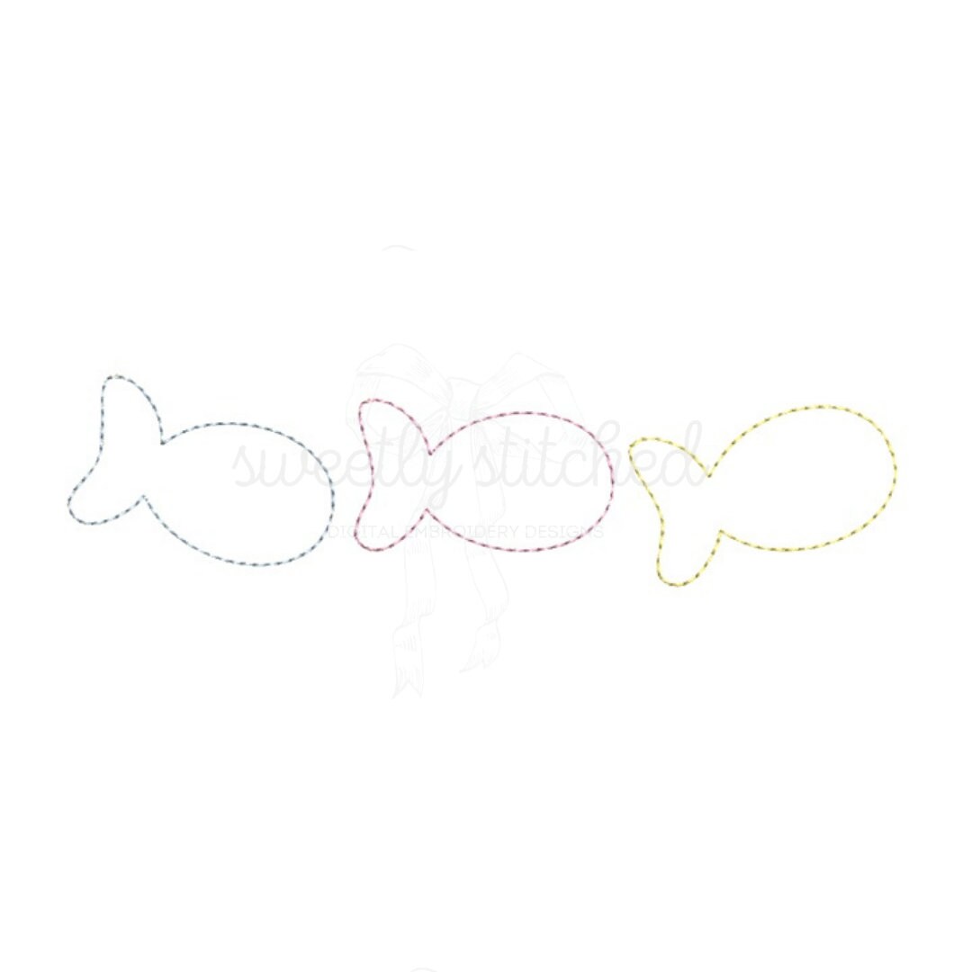 Fish Trio APPLIQUE Machine Embroidery Design - Etsy