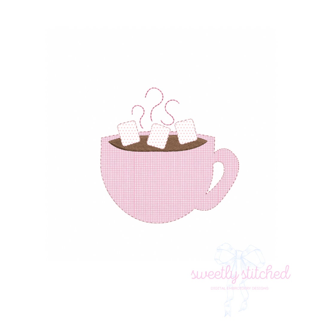 Hot Cocoa Mug Applique Embroidery Design - Etsy