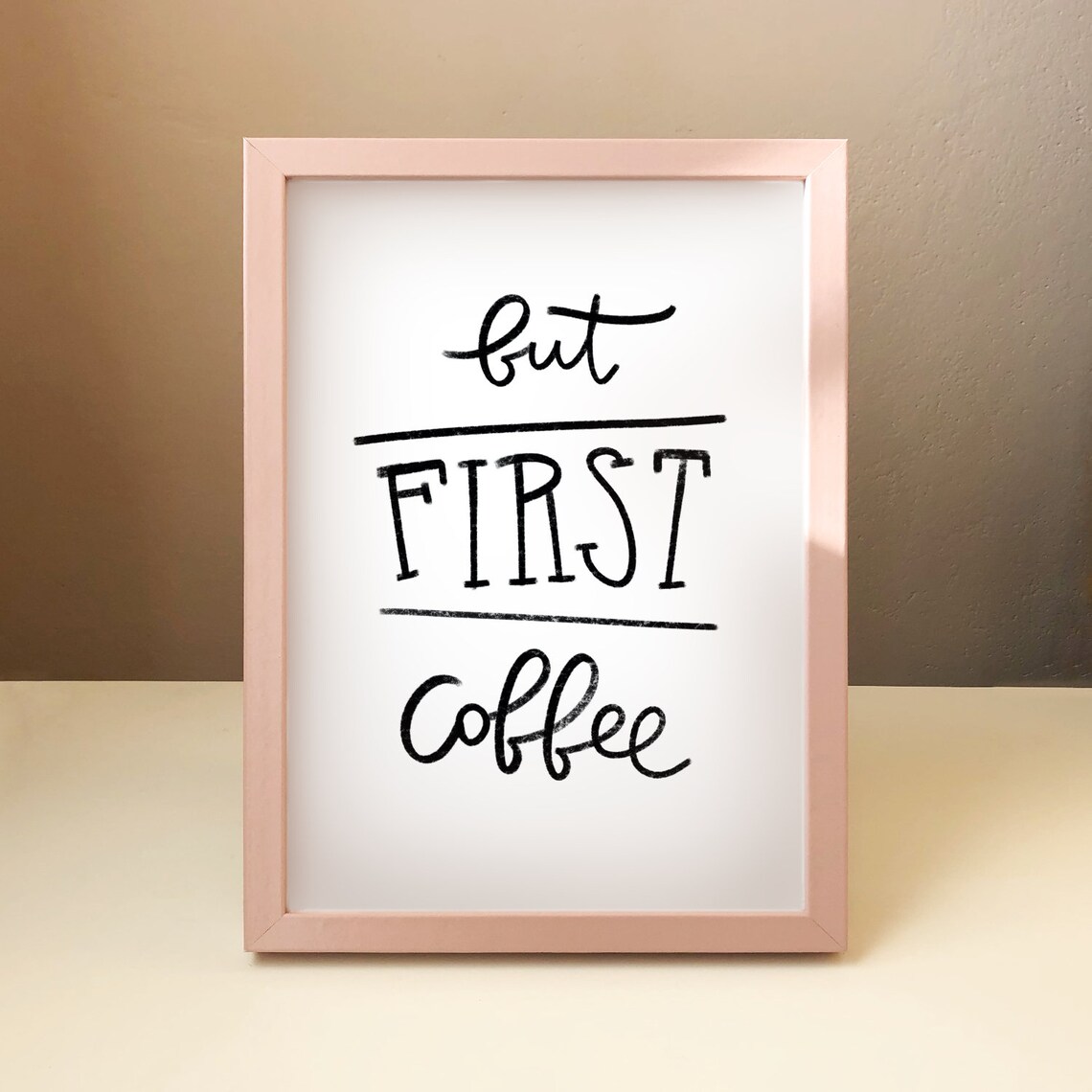 But First Coffee Kitchen Wall Art Picture Coffee Sentence Digital Print ...