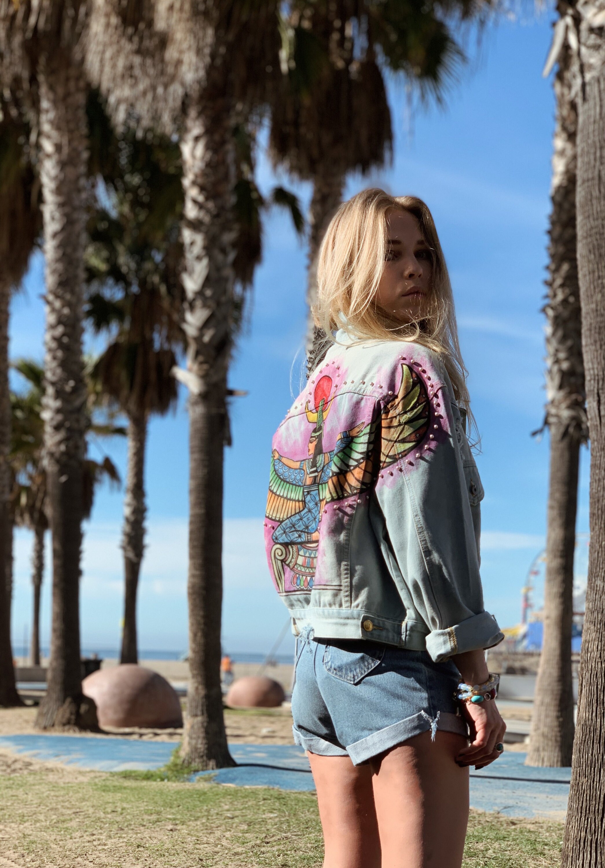 Hand Painted Denim Jacket //ISIS// - Etsy