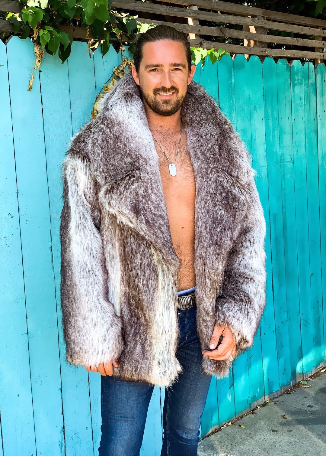Men's Faux Fur Jacket - Etsy