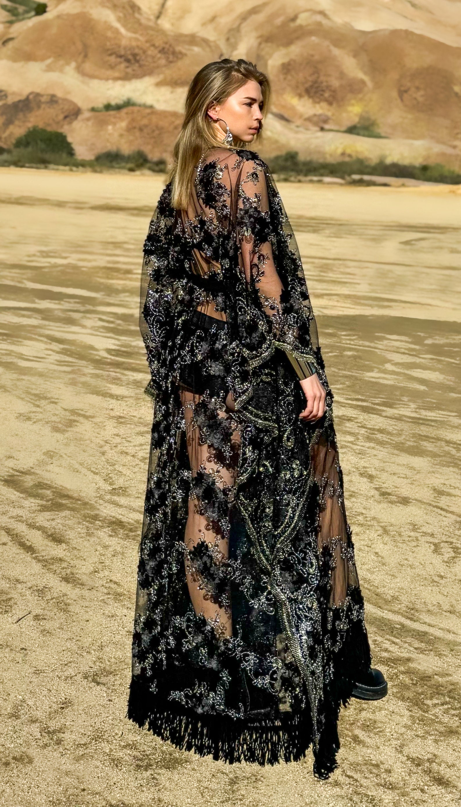 Goddess Embroidered Kimono Dress - Etsy