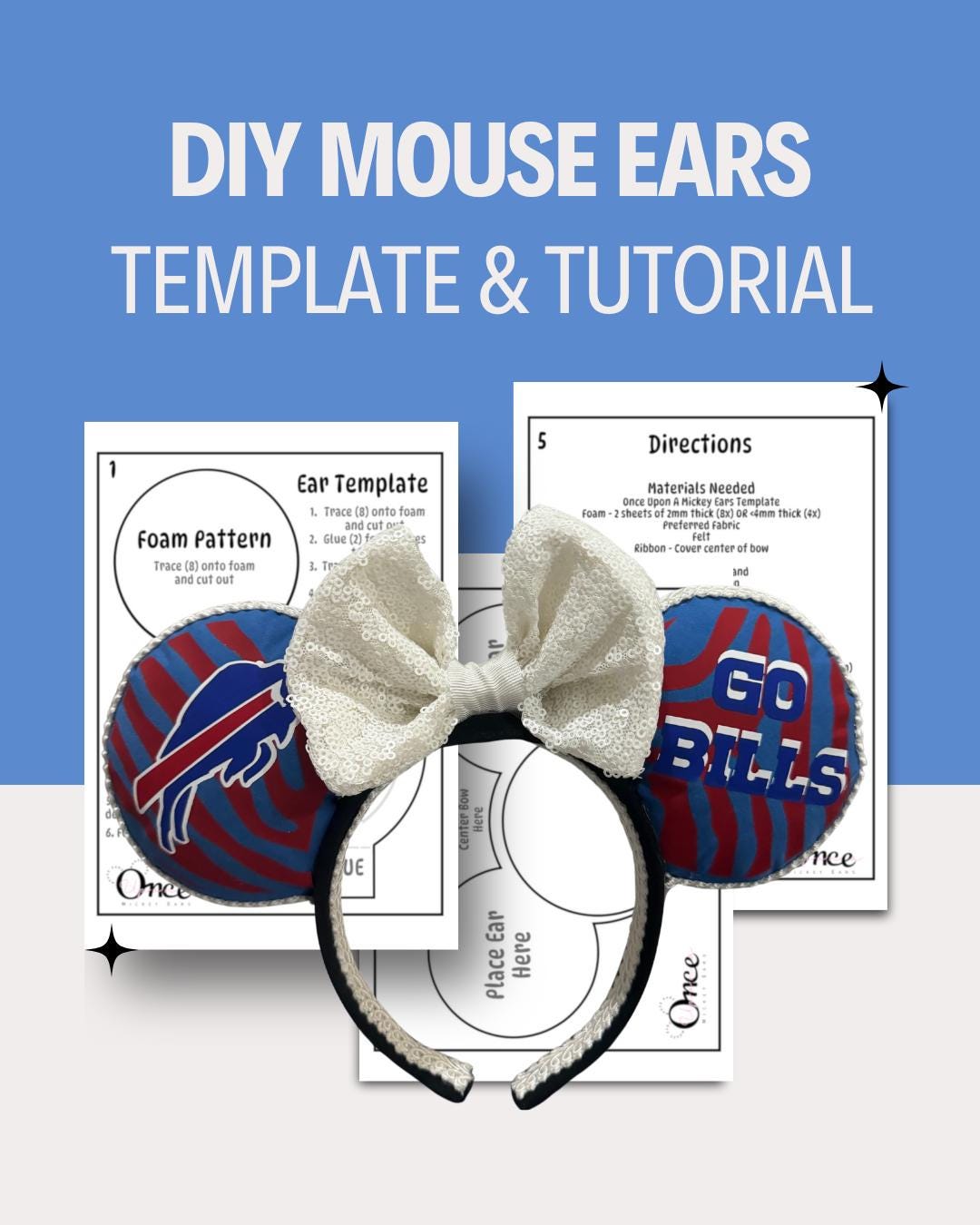 DIY Printable No Sew Mouse Ear Templates - Video Tutorial Included ...