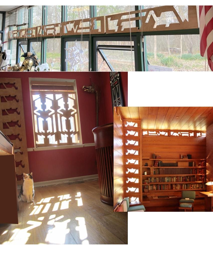 Replica Frank Lloyd Wright Usonian Perforated Windows: Large Sized ...