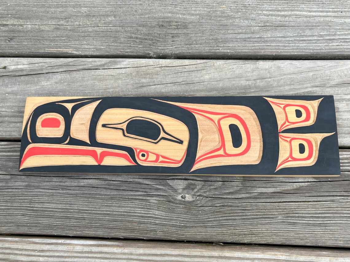 Tlingit Northwest Coast RAVEN Cedar Panel by Victor Michael West- NWC ...