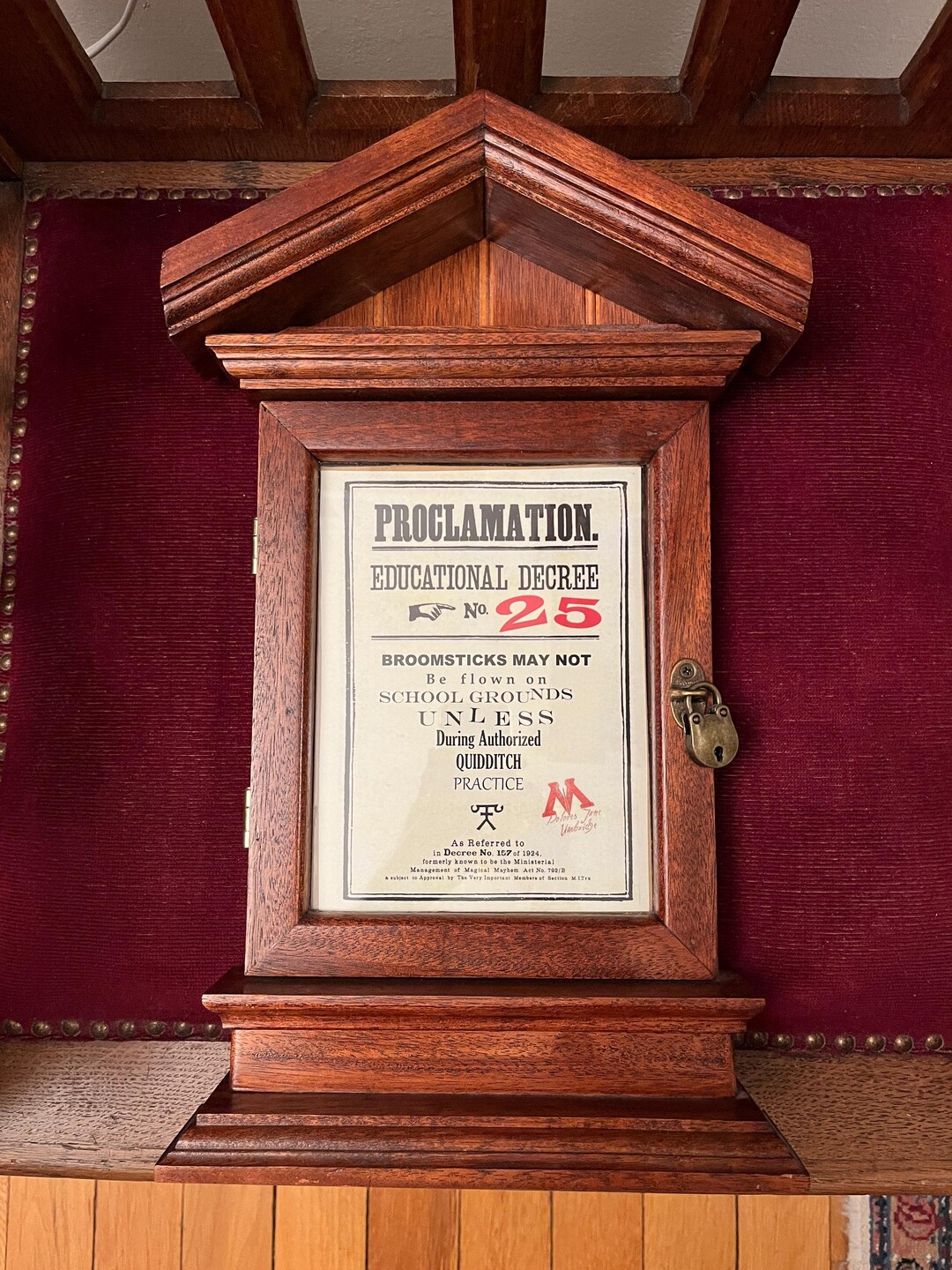Harry Potter Hogwarts Proclamation Board- Handcrafted Fine Furniture ...