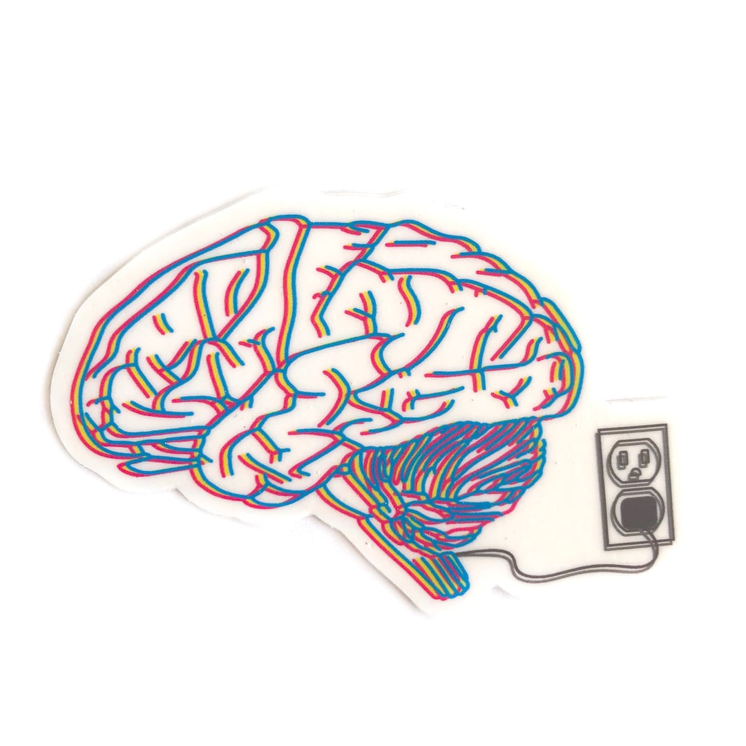 Neuro Brain Sticker | "electric Shock Therapy" Brain Sticker | Anatomy ...