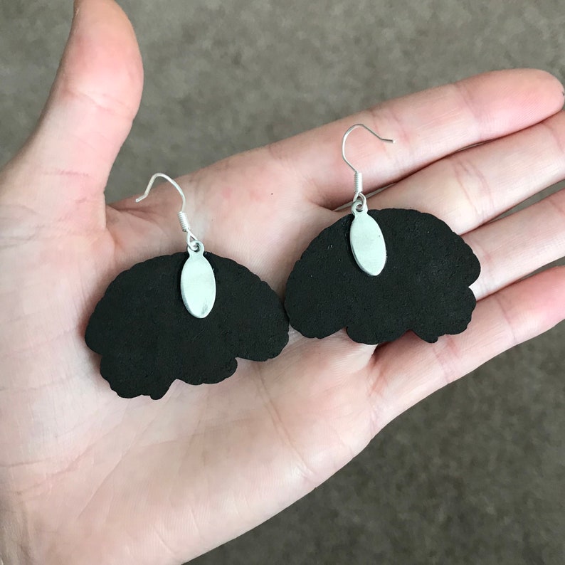 Hand Painted Brain Earrings | Laser Cut Wood Earrings | Sterling Silver ...