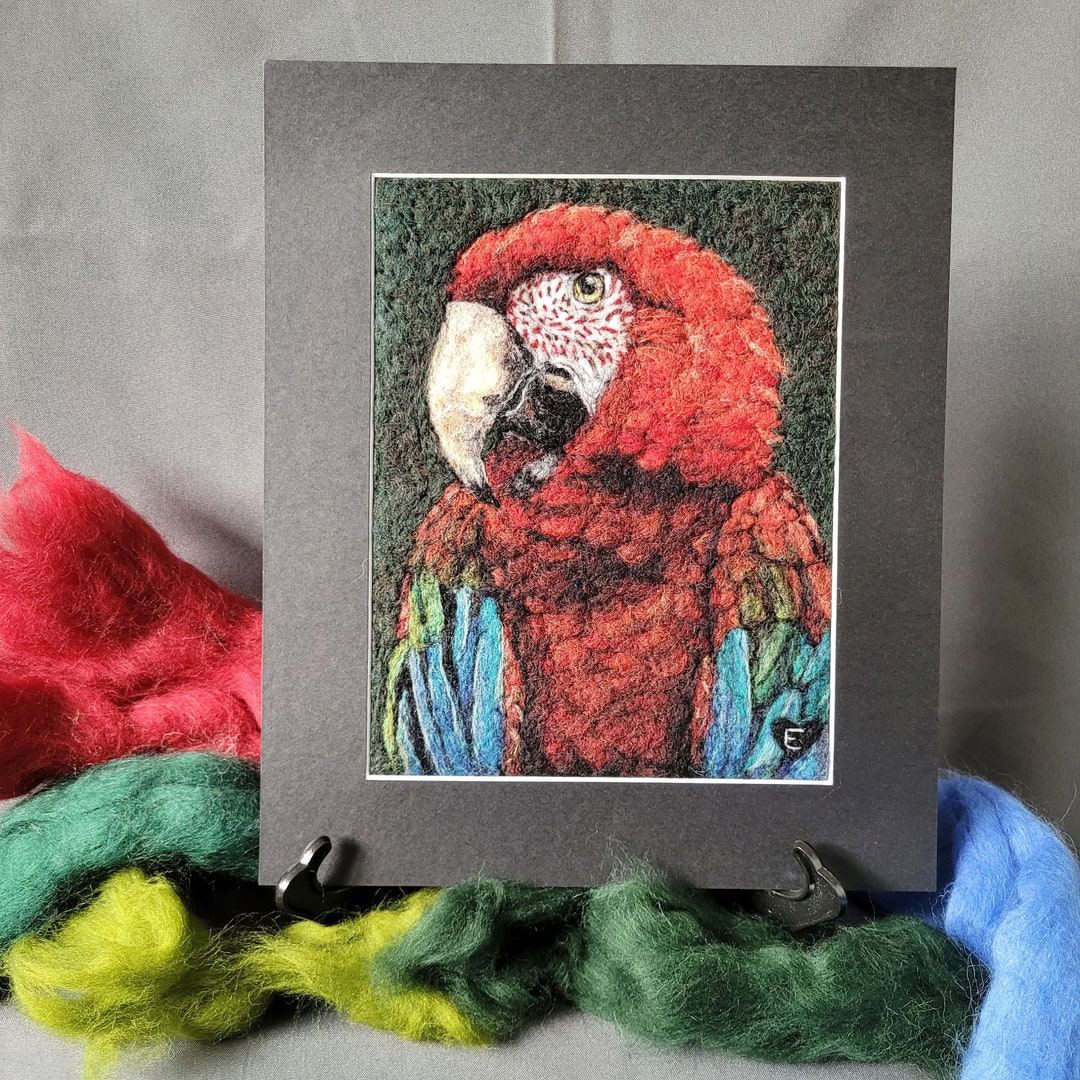 Needle Felted Scarlet Macaw Picture - Etsy