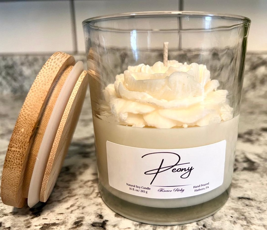Peony Candle | Flower Candle | Decor Candle | Gift Candle - Etsy
