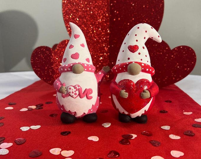 Valentine Gnome | Heart Gnome | Hand Painted Gnome | Love Gnome ...
