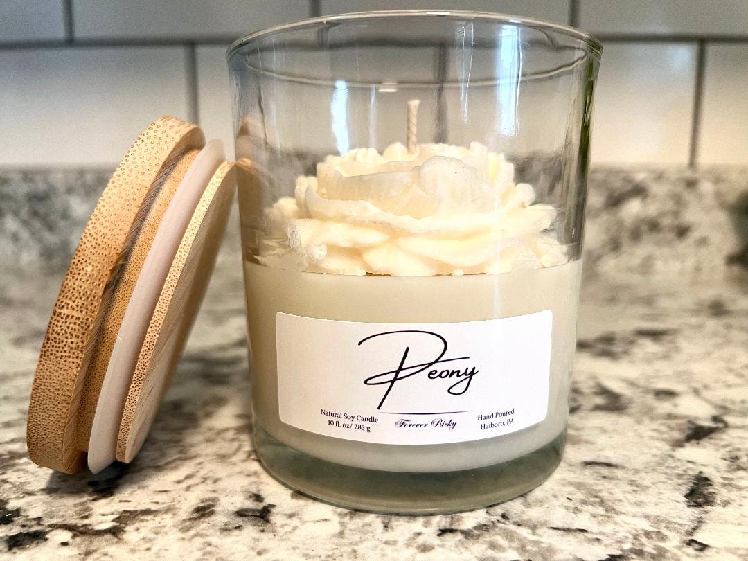 Peony Candle Flower Candle Decor Candle Gift Candle - Etsy