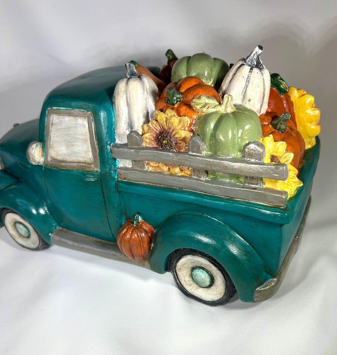 Teal Pumpkin Truck Farmhouse Teal Truck Pumpkin Truck - Etsy