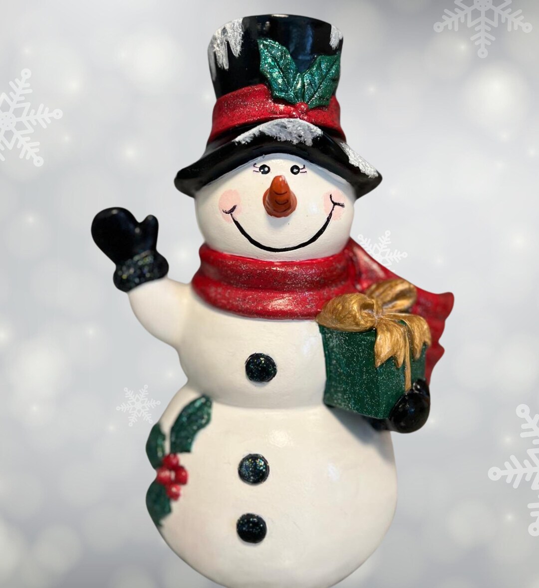 Holiday Snowman Christmas Snowman Ceramic Snowman - Etsy