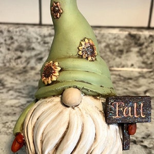 Fall Gnome Sunflower Gnome Hand Painted Gnome Decor Matte Finished ...