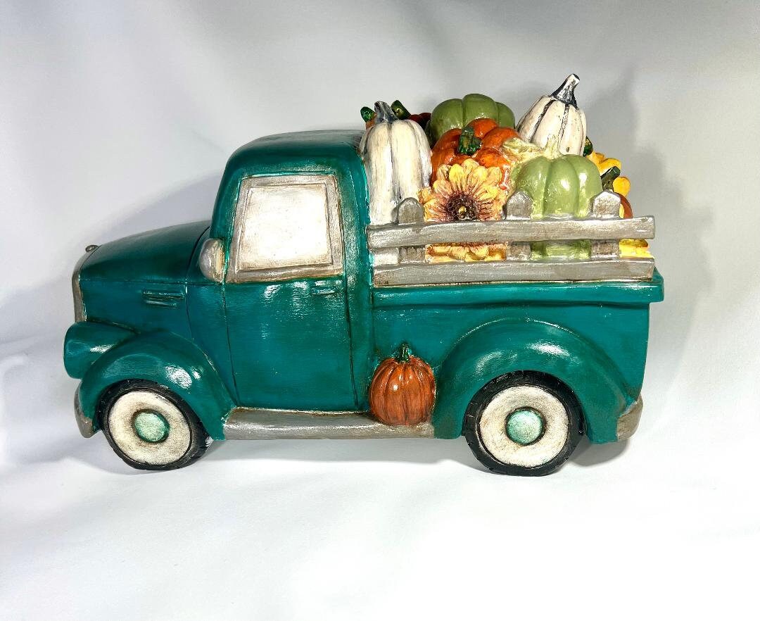 Teal Pumpkin Truck Farmhouse Teal Truck Pumpkin Truck - Etsy
