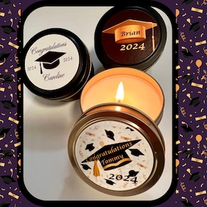Graduation Candle Favors | 4oz. Candle Party Favors | Graduation Favors ...
